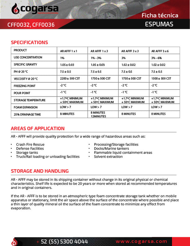 Espuma AR-AFFF 3% 200L UL 162 COFISS® — COGARSA