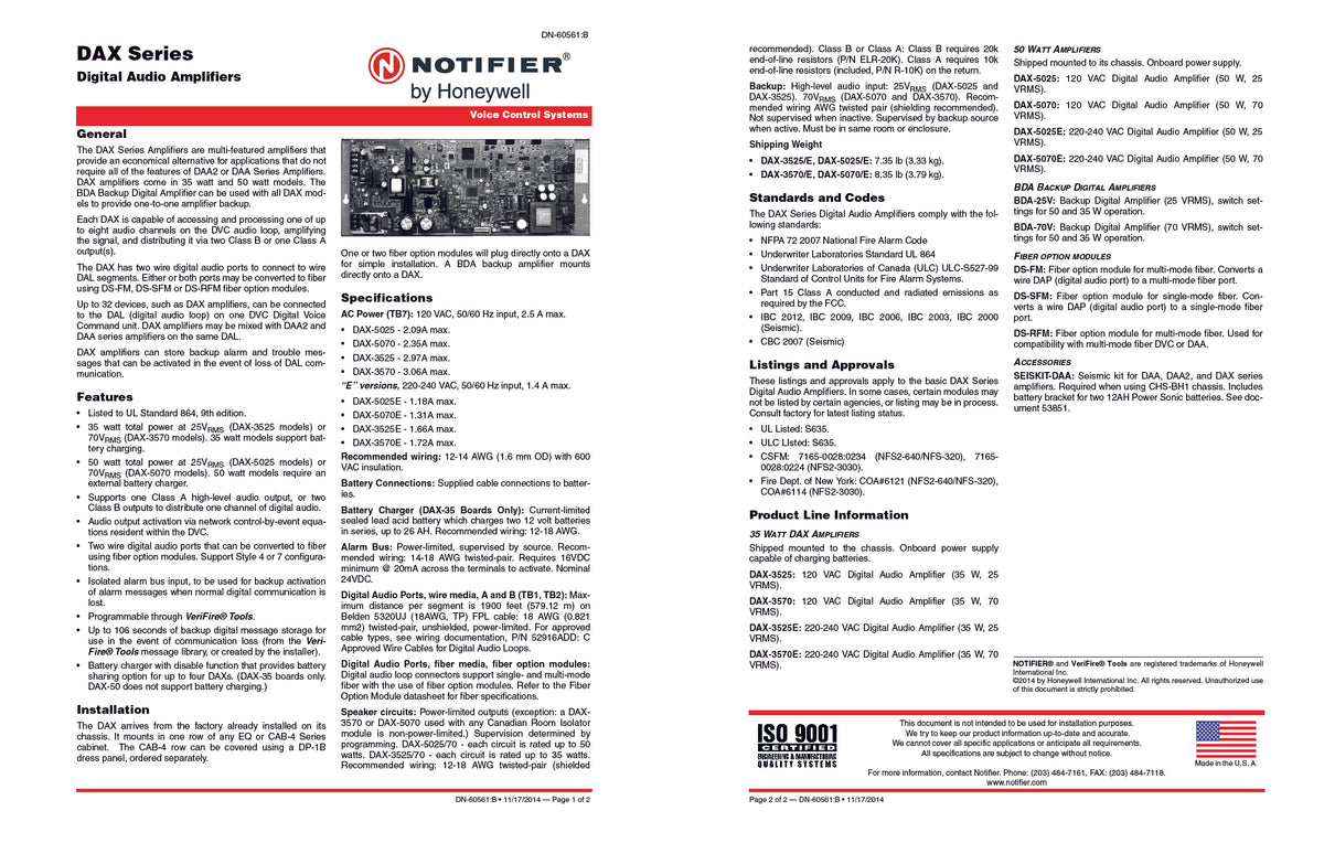 DAX Series Amplificadores de Audio Digital – COGARSA